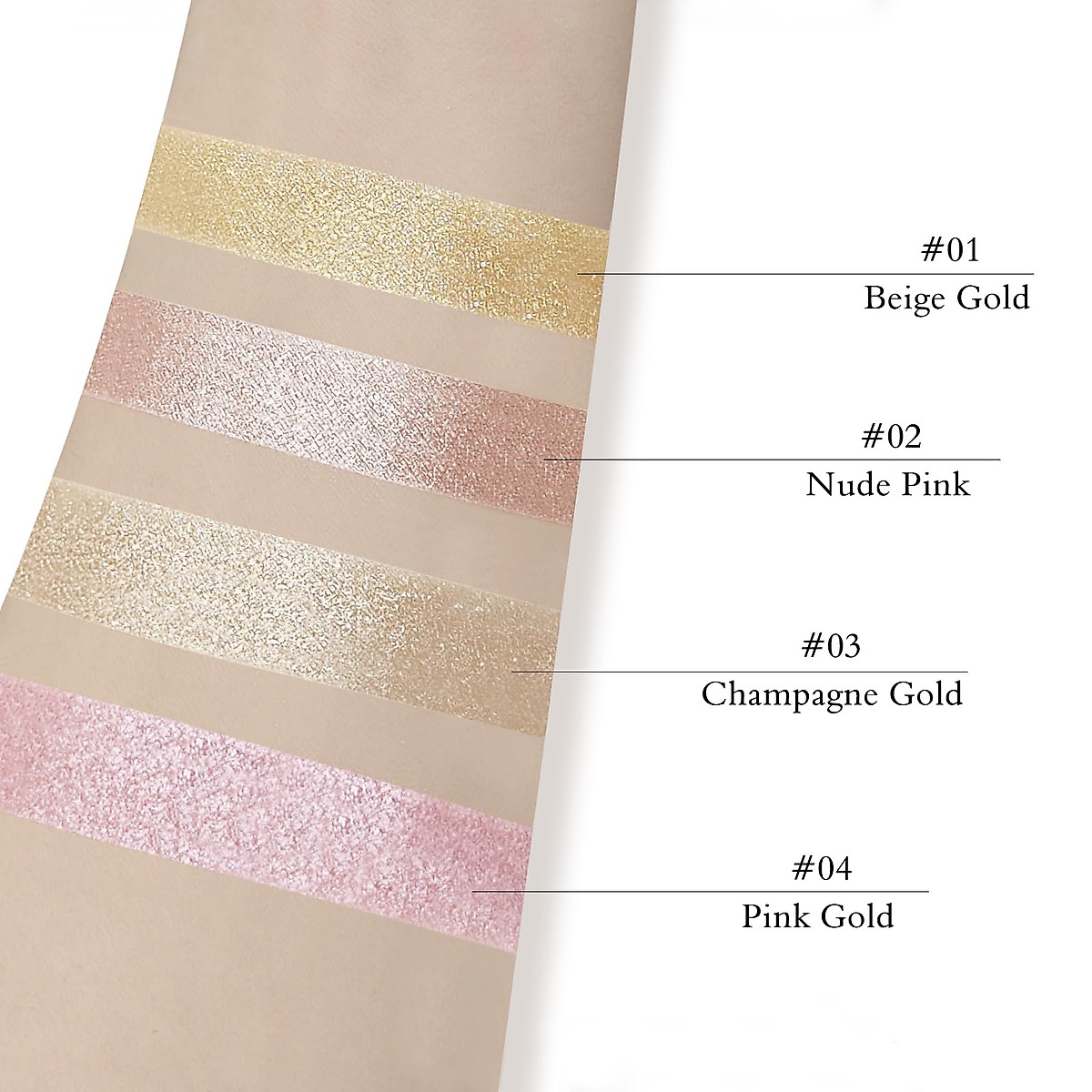 LSxia Highlighter Makeup Palette Shimmer Contour Palette Powder for Brighten Face Contour Gold Cheek Highlight Makeup,Long Lasting Highlighter Powder with Mirror for Illuminator Makeup(CHAMPAGNE GOLD)