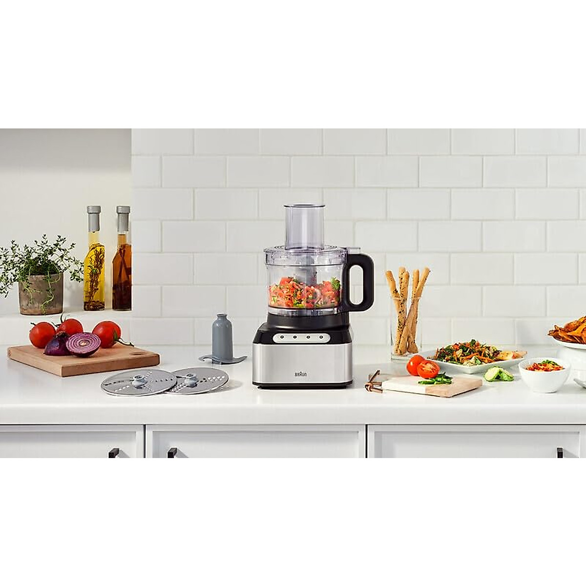 Braun FP3211SI Easy Prep 8c Food Processor,Silver