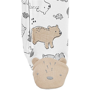 Simple Joys by Carter's Unisex Babies' Cotton Footed Sleep and Play, Pack of 2, Bear/Animal Print, 3-6 Months