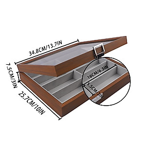 Lacusmall Wooden Sunglasses Organizer Storage, Sunglasses Storage ，Sunglass Organizer，Eyewear Tray Display Stand Rack for Women Men
