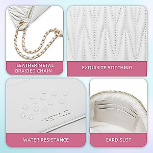 Keyli Fanny Pack Crossbody Bags for Women, Fashion Striped Belt Bag Waist Pack Christmas Gifts for Women with Adjustable Strap Waterproof Sling Bag Cross body Purse for outdoor Running Traving (White)