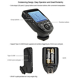 Godox Xpro-P TTL Wireless Flash Trigger with 1/8000s HSS, 5 Group 4 Fuction Button for Pentax K-1, 645Z, K70, K50, KP, K-S2, K-3 II Digital Cameras