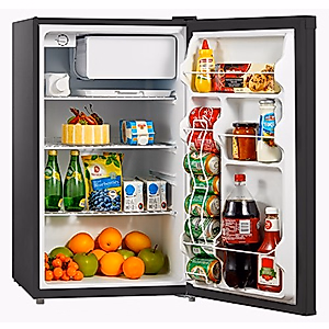 Midea WHS-160RB1 Single Reversible Compact Refrigerator, 4.4 Cubic Feet Fridge, Black