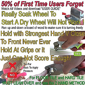 Tile Cutter Hand Tool Cut Floor Tile Glass Tile Cut Tiles Straight or Quarter Curve Manual Tile Cutter Tool for Cutting Wall Tile Porcelain Tile and Glass Tile Faster and Cleaner than a Wet Tile saw