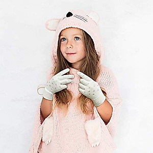 Evridwear Boys Girls Magic Stretch Gripper Gloves 3 Pair Pack Assortment, Kids One Size Winter Warm Gloves Children (6-8Years, 3 Pairs Heart Printing)