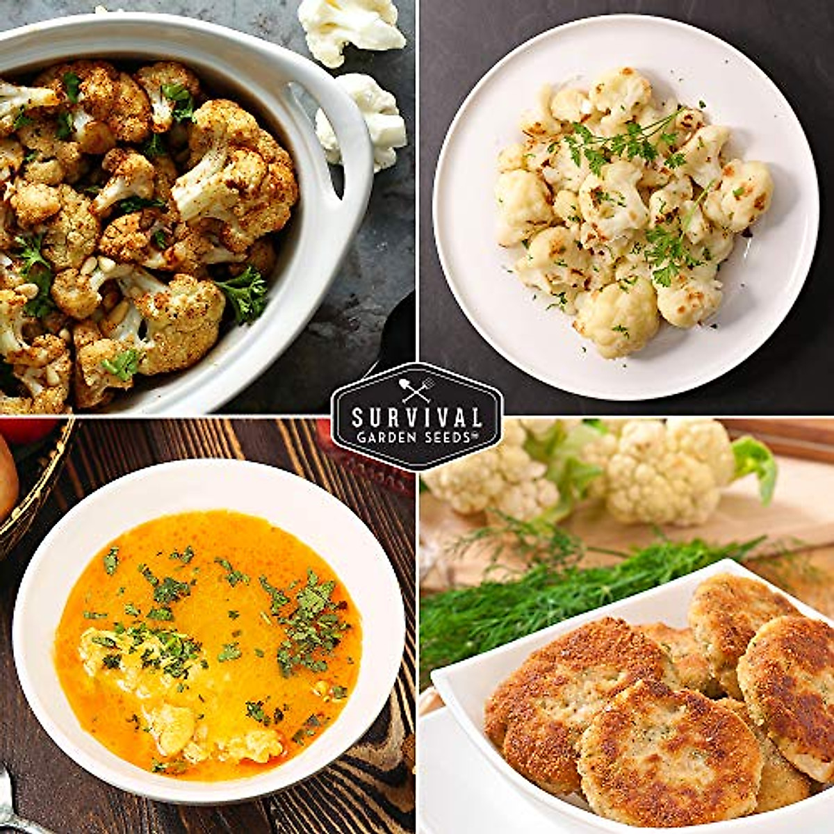 Survival Garden Seeds - Snowball Cauliflower Seed for Planting - Packet with Instructions to Plant and Grow Amazing White Vegetables in Your Home Vegetable Garden - Non-GMO Heirloom Variety