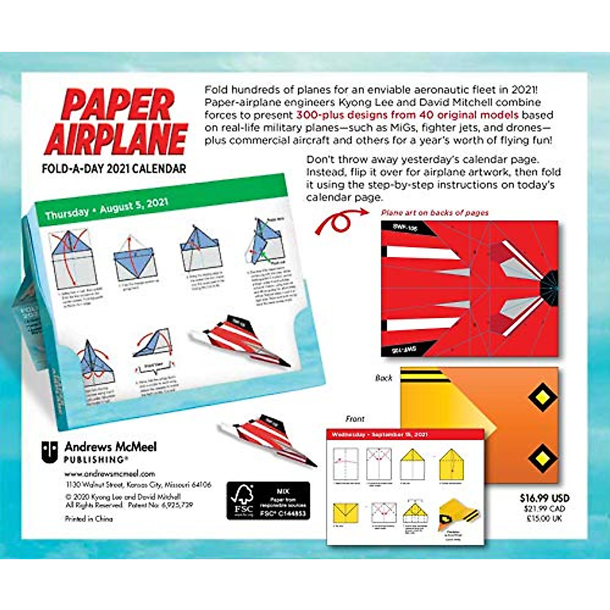 Paper Airplane Fold-A-Day 2021 Calendar
