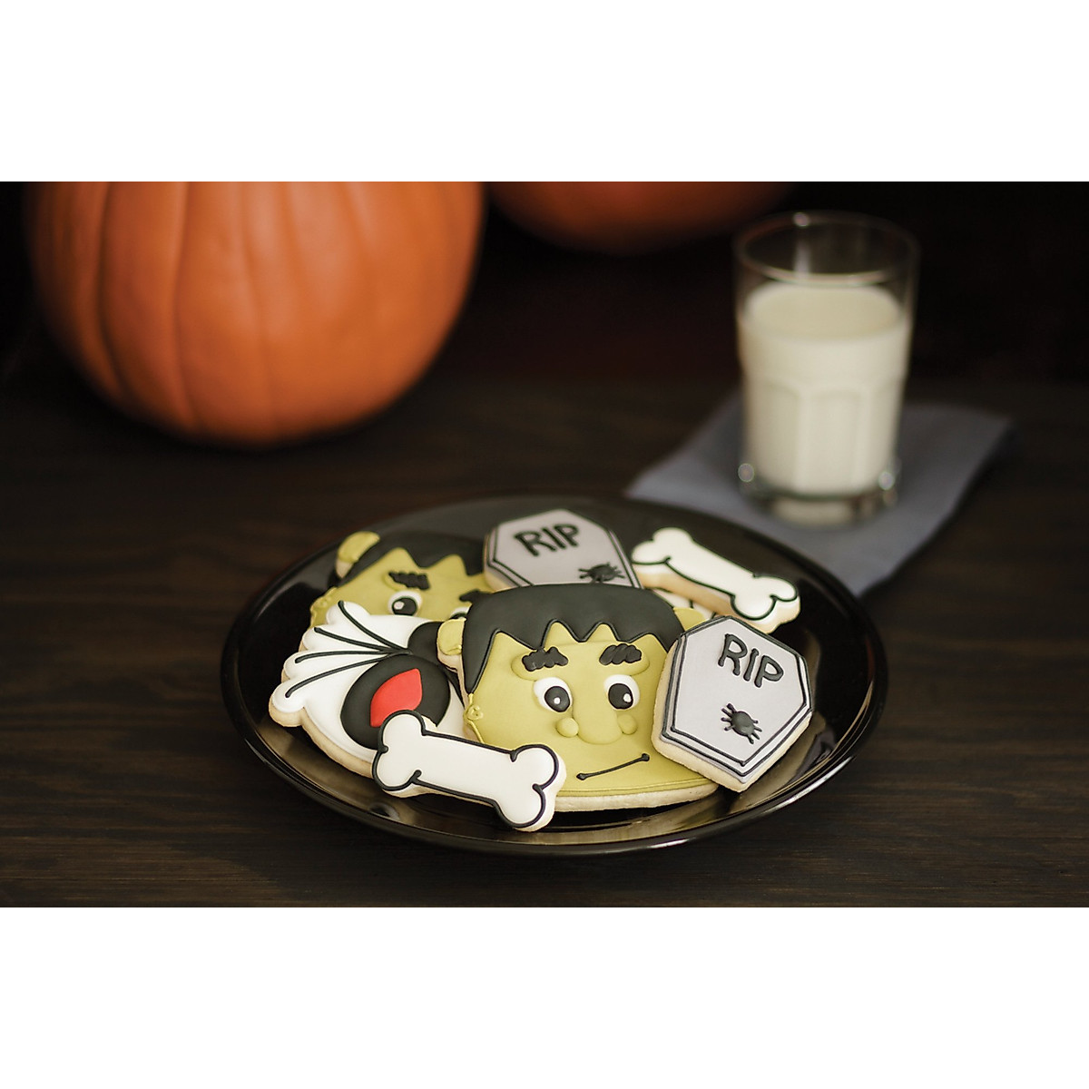 Fox Run Nesting Halloween Cookie Cutters, Set of 4, Frankenstein, Spider, Coffin, and Bone