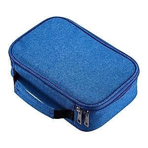 AMGOMH Pencil Case, 72 Slots Multi-Functional Large Capacity Pens Case Pencil Pouch Wrap Coloring Pencil Holder Organizer Stationary Bag with Interior Zippered Pocket for Small Accessories, Blue,