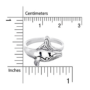 WithLoveSilver 925 Sterling Silver Cute Happy Whale Ring (9)