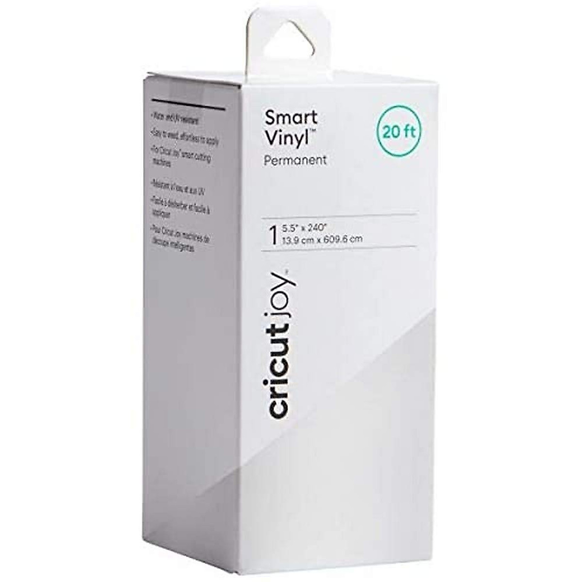 Cricut Joy Smart Permanent Vinyl Value Roll (20 ft) for Cricut Joy, Create DIY Projects, Decals, Stickers & More, All-Weather & Fade-Proof, Ideal for Indoor/Outdoor Use, White