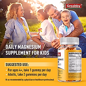 Magnesium Glycinate Gummies with Vitamin B12 - Magnesium Gummies chewable for Kids & Adults, L-Theanine for Cognitive, Magnesium Glycinate for Stress Relief, Sleep Support & Muscle Cramps(60Count)