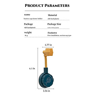 Adjustable Suction Cup Shower Head, Wall Mount Holder for Handheld Wand, Removable Handheld Showerhead