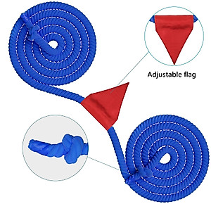 X XBEN Tug of War Rope with Flag for Kids, Teens and Adults, Soft Polypropylene Rope Games for Team Building Activities, Family Reunion, Birthday Party-15 ft,55 ft,110 ft (White, 15 Feet)