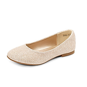 Dream Pairs Girls Mary Jane Ballerina Flat Shoes, Gold/Glitter - 2 Little Kid (Muy-Shine)
