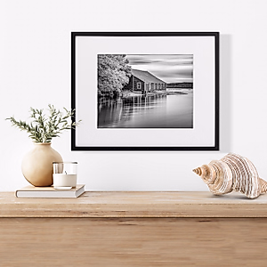 Snap - 16"x20" Black Wall Picture Frame - Single White Mat - Matted for 11"x14" Image - Versatile Display Option for Your Cherished Memories - Rectangular Tabletop - White Poster Frame