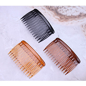 Ruwado 6 Pcs 14 Teeth Hair Side Comb Transparent Twist French Vintage Style Hair Clips Pins Accessories for Women Girls Bridal Wedding Veil Fine Hair