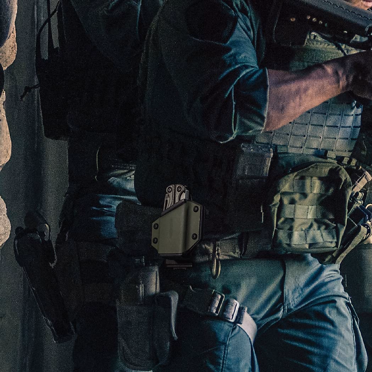 TACTICAL GEEK TX1Multi-Tool Sheath, EDC Multi Tool Sheath Holder Holster, Adjustable Sheath with Back Clip for Belt, Multi-Tool not Included (Green)