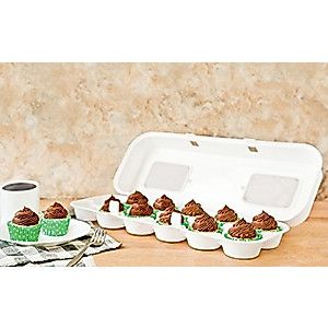 Bakelicious, 6.5 x 17.5 x 5 inches, White Cupcake Carton