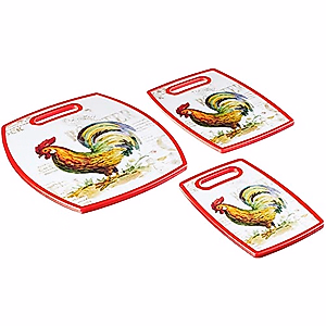 Cuisinart CCB-3PCROS 3-Piece Rooster Cutting Board Collection