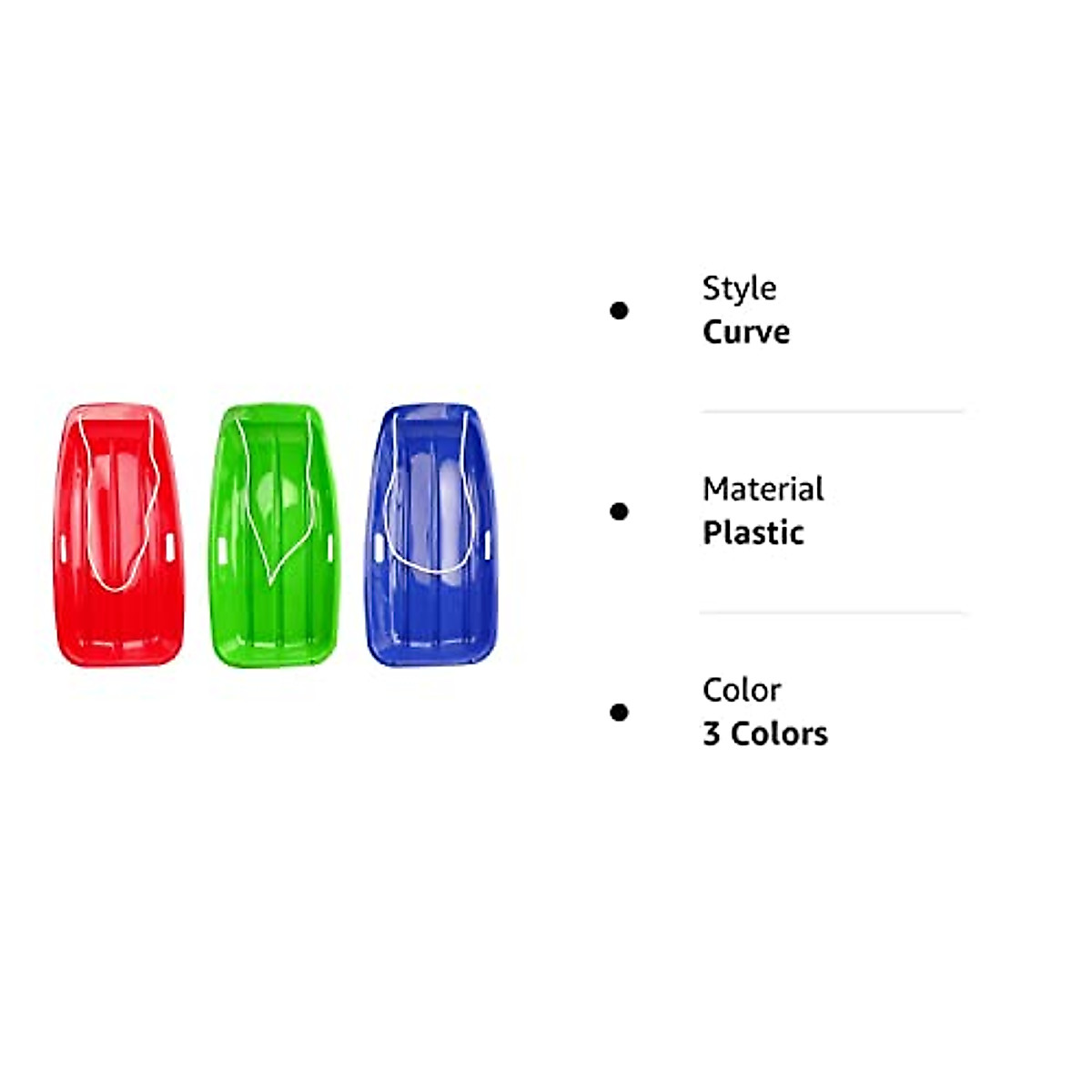 Kingmys® 35x18x4.2 inches Plastic Toboggan Snow Sled for Winter Sledding (Red+Green)