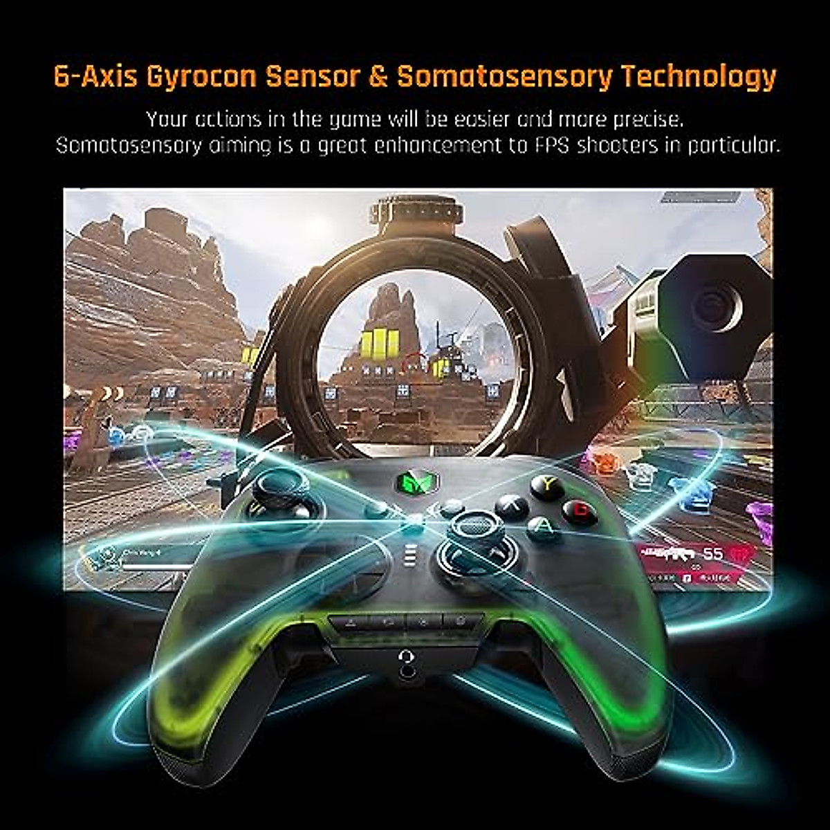 BIGBIG WON Wireless Switch Controllers for Nintendo Switch/PC Windows/Android/IOS, Bluetooth Wired PC Game Controller With 6-Axis Gyro/Vibration/Turbo/NFC/Wake-Up, Gaming Controller with Charging Dock