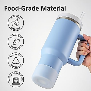 2 PACK Silicone Boot and 2 PACK Silicone Straws for Stanley Quencher H2.0 40 oz Tumbler with Handle & IceFlow 20oz 30oz, Clear Reusable Straw & Bottom Sleeve Cover Set, Cup Accessories for Stanley