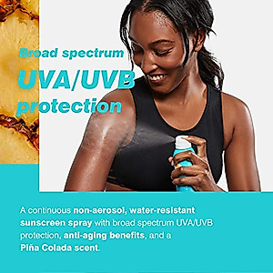 COOLA Organic Sunscreen SPF 30 Sunblock Spray, Dermatologist Tested Skin Care for Daily Protection, Vegan and Gluten Free, Piña Colada, Travel Size, 2 Fl Oz
