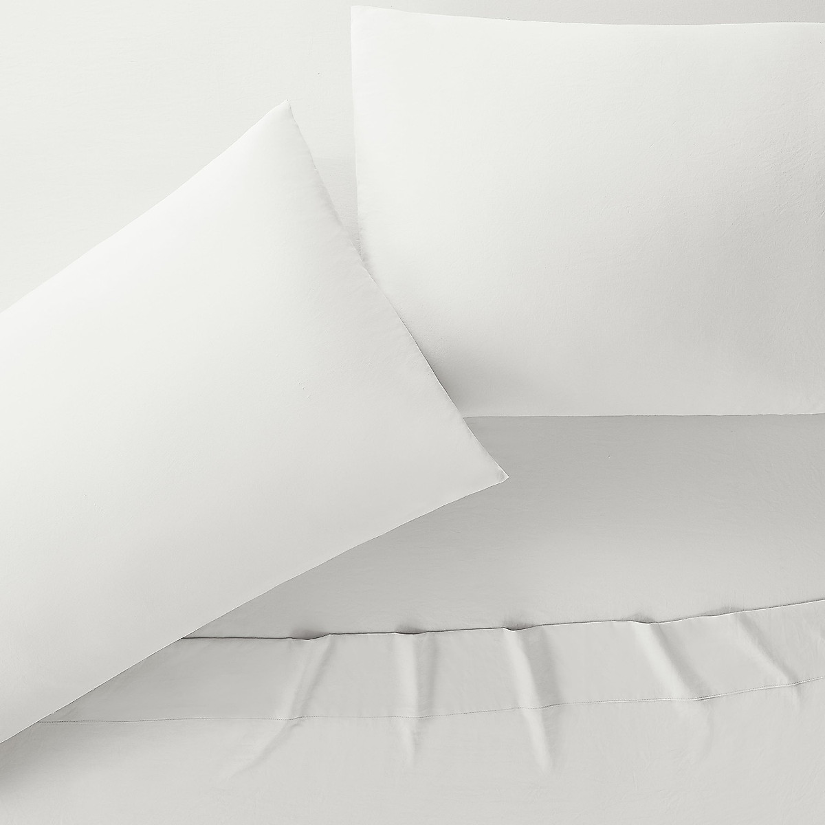 Serta Supersoft Washed Cooling 3 Piece Bed Sheet Set with Pillow Covers for All Season, Twin, Snow White