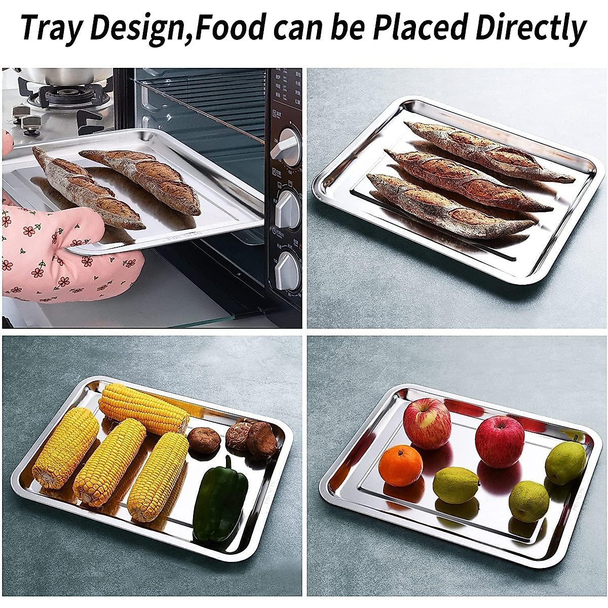 Ponliumer Stainless Steel Baking Tray Pan Compatible with Cuisinart Toaster Oven Tray,Suitable for Cuisinart Air Fryer TOA-060 and TOA-065.…