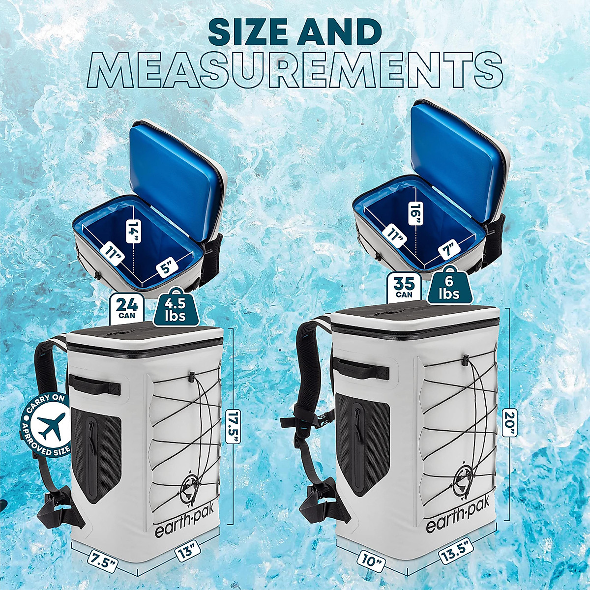 Earth Pak Loch Series Cooler Backpack - Holds 24 Cans, Waterproof, Comfortable, Extra Storage