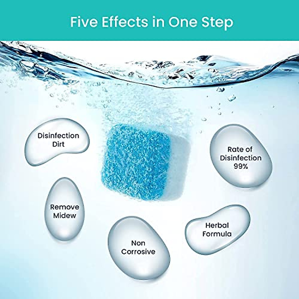 Maravello Dishwasher Cleaner And Powerful Formula Washer Cleaner Tablets For HE Front Loader And Top Load, Septic Tank Safe,12 Months Supply