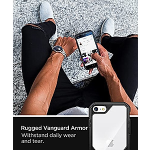 MOBOSI Compatible with iPhone SE 2022 Case/iPhone SE 2020/iPhone 8/7 Case, Rugged Military Grade Hard Vanguard Armor Cover Heavy Duty Shockproof Protective Phone Case 4.7 Inch (Matte Black)