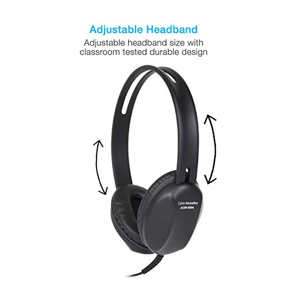 Cyber Acoustics Lightweight 3.5mm Headphones - Great for use with Cell Phones, Tablets, Laptops, PCs, Macs (ACM-4004)