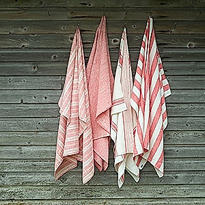 LinenMe Multistripe Hand and Guest Towels, 18" x 28", Red White
