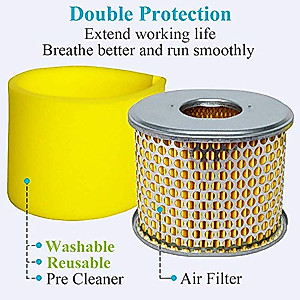 HOODELL Professional GX390 Air Filter, Compatible with Honda GX340 GX 390 11HP 13HP Engine 17210-ZE3-505 17210-ZE3-010 Air Filter