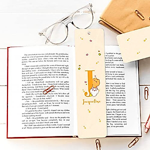 GOLEEX Personalized Initial Bookmark Cat Magnetic Bookmarks Customized Name Letter Page Markers Cute Reading Gifts for Book Lovers Kids Women Girls Students Adults at Christmas