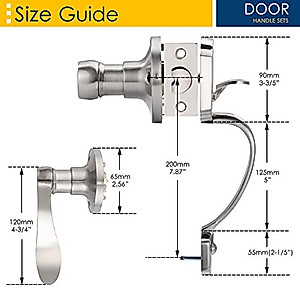 home improvement direct Single Cylinder HandleSet Door Handle for Entrance Front Door Handle for Right Handed Doors, Camelot Trim Lower Half Handle Set in Satin Nickel Finish