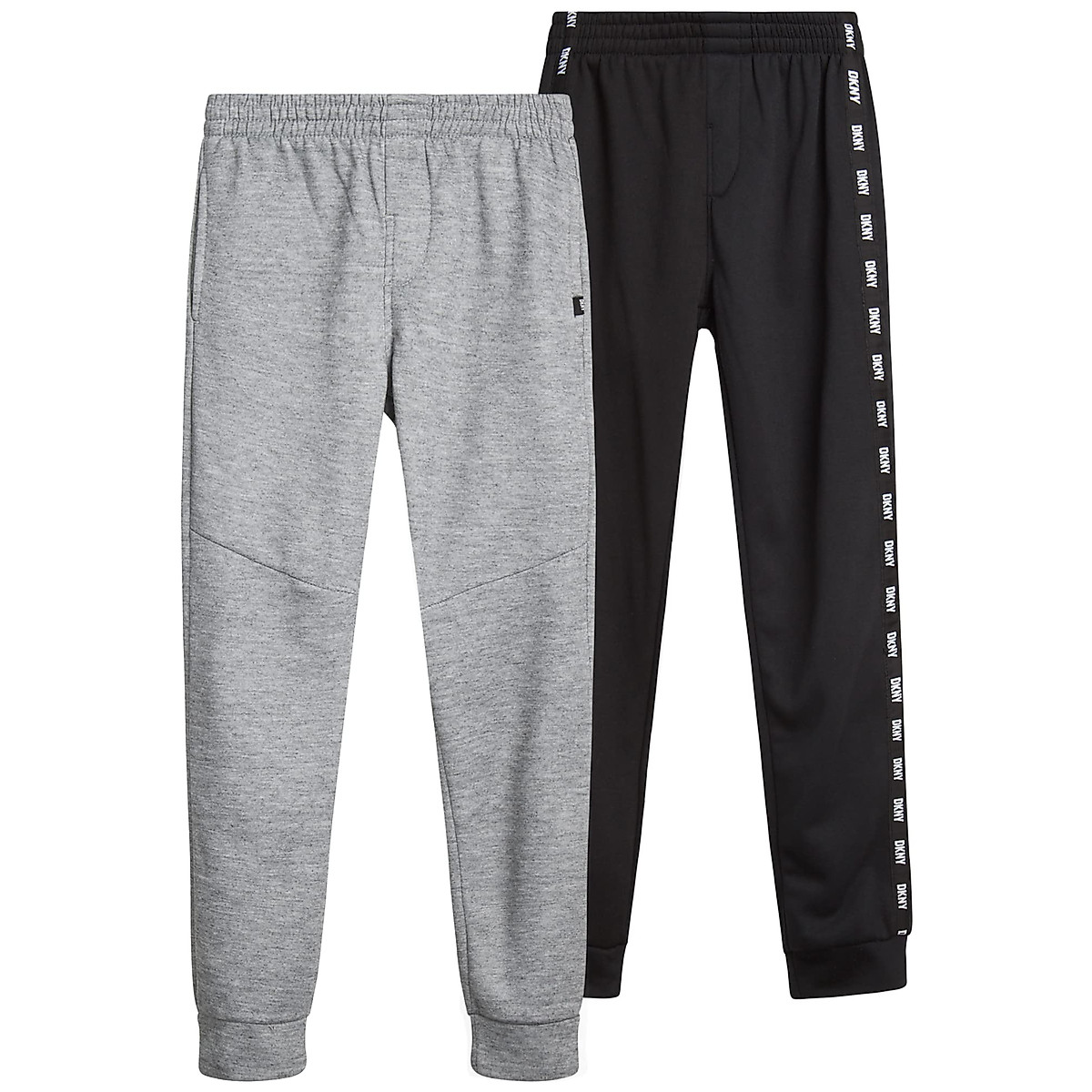 DKNY Boys' Sweatpants - 2 Pack Lightweight Performance Fleece Joggers for Boys - Breathable Athletic Jogger Pants (8-12), Size 10, Dark Grey Heather