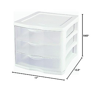 STERILITE 9.625 in. H x 11 in. W x 13.5 in. D Stackable Drawer Organizer (Pack of 1)