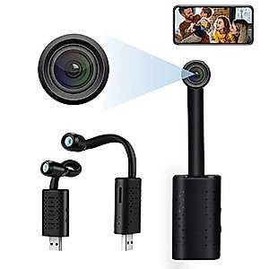 Mini USB WiFi Camera,Smallest USB Plug Camera,1080P HD Security Camera,Portable Nanny Cam,Micro Snake Inspection Camera with App Live Streaming,Motion Detection,Night Vision for Indoor/Home/Office