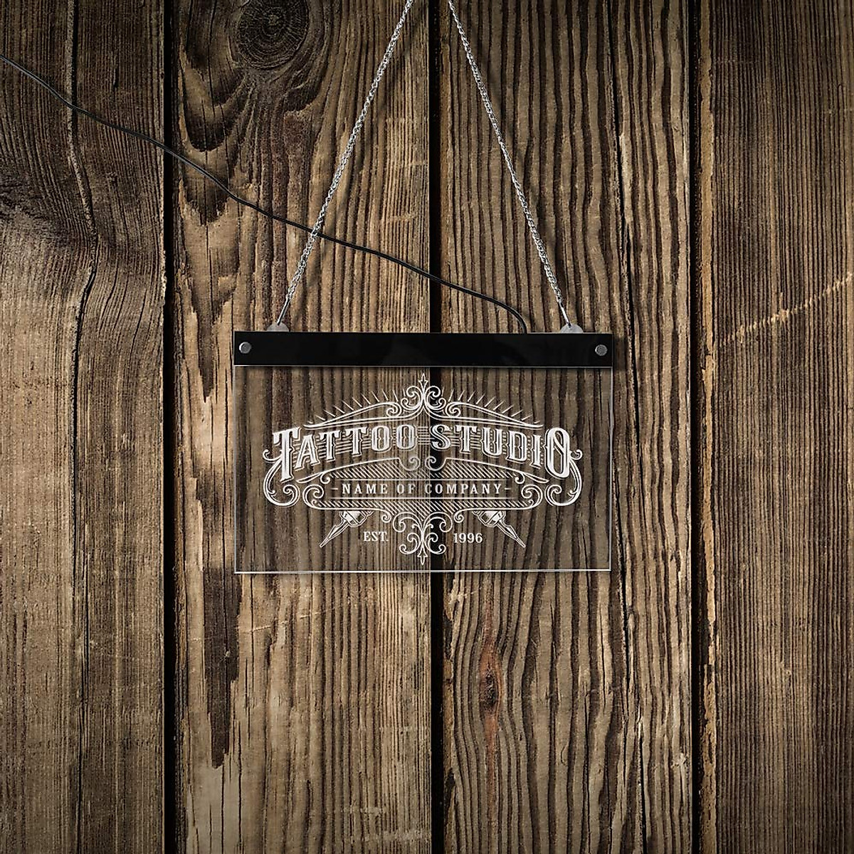 The Geeky Days Tattoo Studio Custom LED Neon Sign Custom Tattoo Salon Company Name Vintage Logo Business Wall Sign with LED Lighting Changes