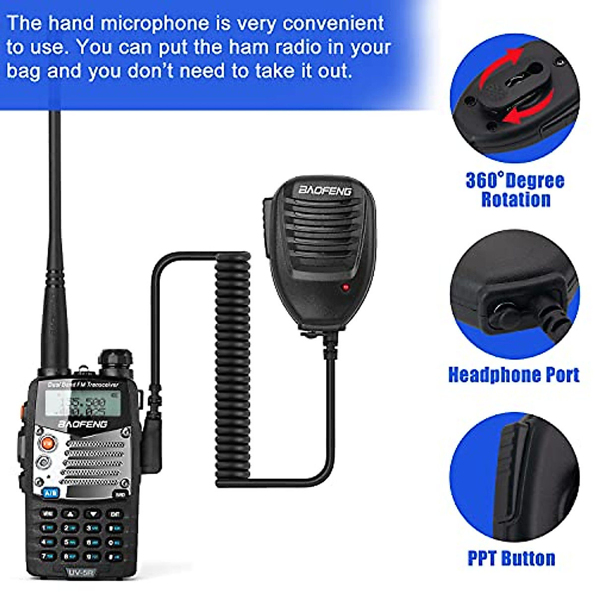 BAOFENG UV-5R Pro Ham Radio Handheld Walkie Talkies UHF VHF Dual Band 2-Way Radio Full Kit with an Extra 3800mAh Battery, Earpiece and Programming Cable (2 Pack)