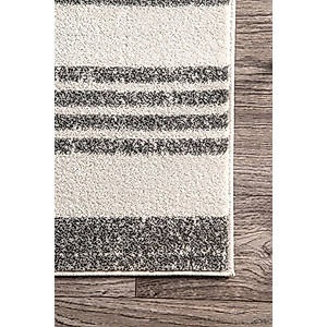 nuLOOM Striped Kelsi Area Rug, 7' 10" x 11' 2", Grey