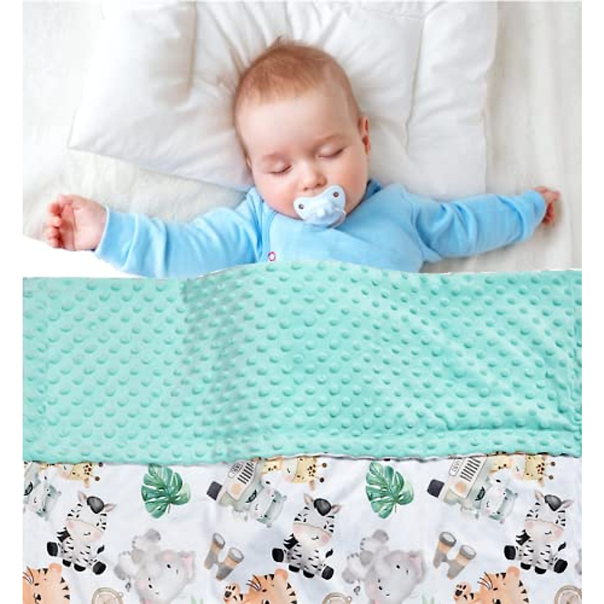 Baby Blanket Super Soft Minky Blanket Cute Animal Blanket with Dotted Backing for Newborns Nursery Stroller Receiving Toddlers Crib Bedding for Boy or Girl(30 x 40 Inch) (Animal)