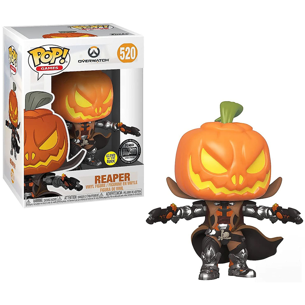 Funko Pop! Games: Overwatch - Reaper Pumpkin, Glow in The Dark, Exclusive