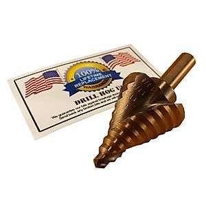 Drill Hog USA 1/4" to 1-3/8" Cobalt M42 Step Drill Bit Set Spiral Flute