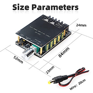 200W Bluetooth Amplifier Board TPA3116,DAMGOO 100W+100W Audio Amp Board with LC Filter Technique,Dual Channel DC8-24V,Password Free Connect to Phone Quietly