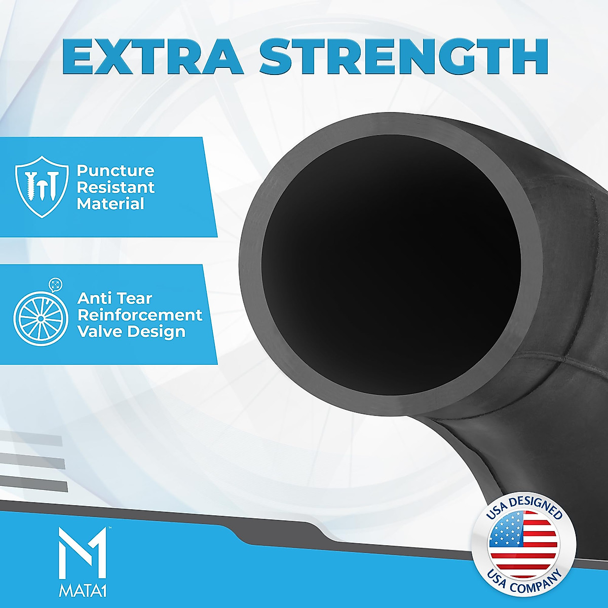 2 Inner Tube Tire Replacements 16" x 1.5/1.75/1.95/2.125 for Jogging Stroller - Compatible w/All Brands: BoB Revolution Flex/Pro/SE/SU, Graco, Go Jogging, Thule Urban Glide & More by Mata1-USA