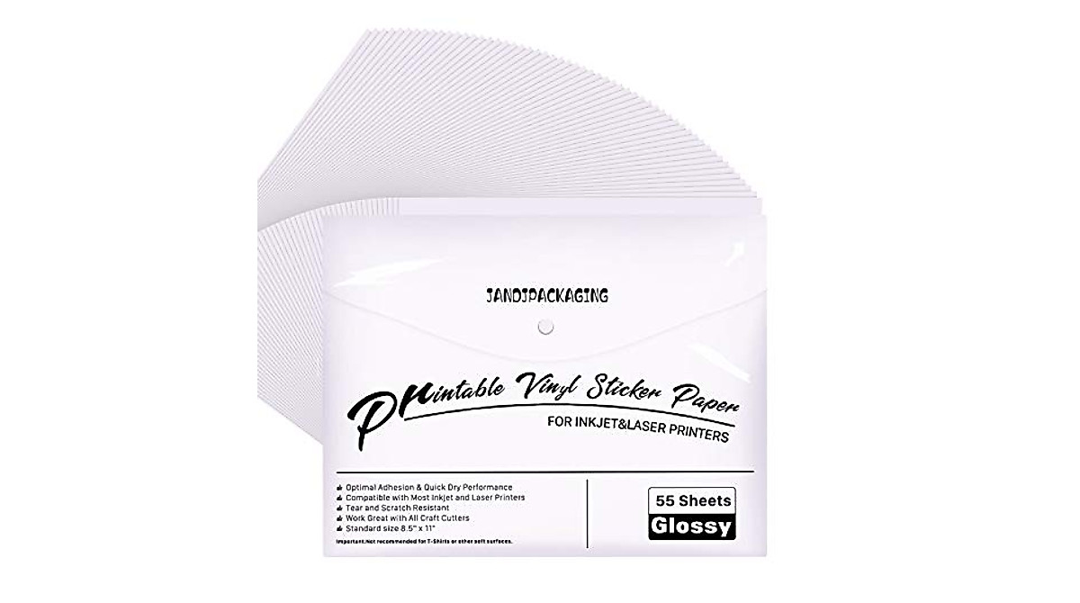 55 Glossy Waterproof Printable Vinyl for Inkjet/Laser